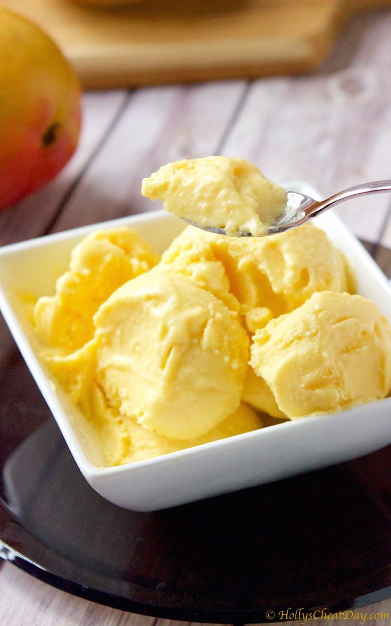 Easy Mango Ice Cream - HOLLY'S CHEAT DAY