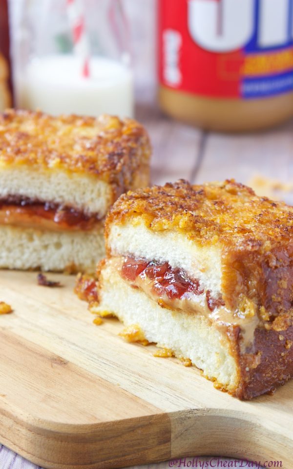 Fried Peanut Butter & Jelly Sandwich - HOLLY'S CHEAT DAY